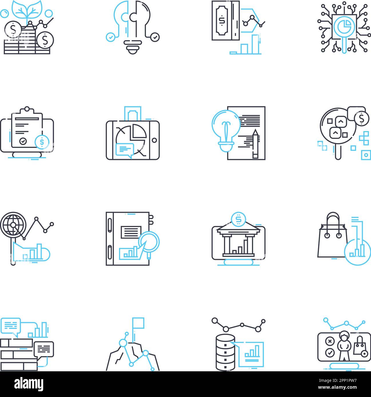 Financial investigation linear icons set. Fraud, My, Audit ...