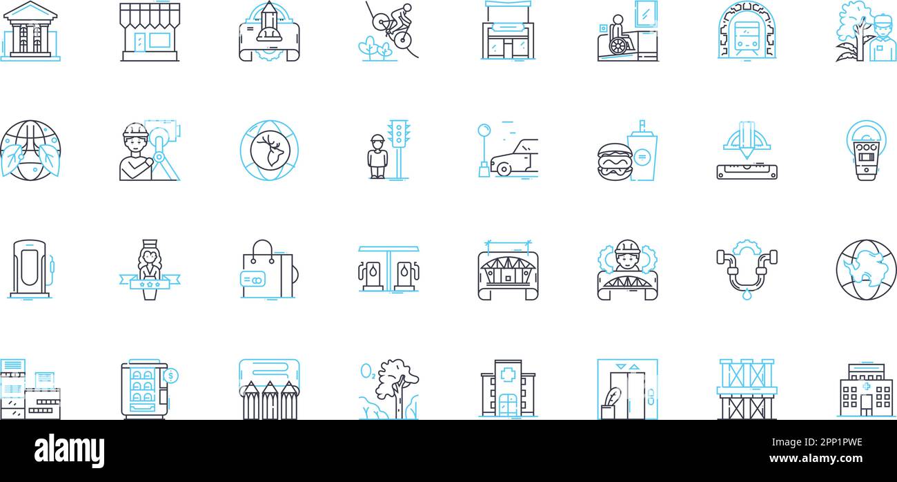 Rustic cabins linear icons set. Cozy, Natural, Serene, Secluded ...