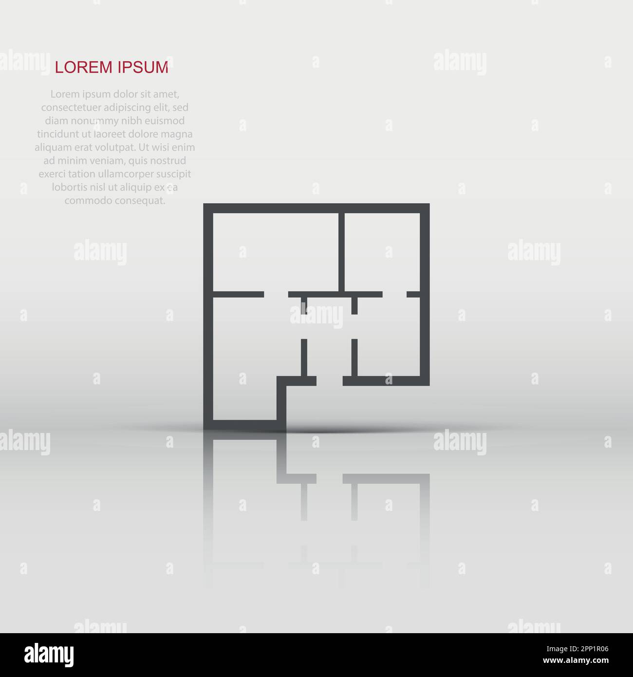 Vector house plan icon in flat style. Architect scheme sign ...