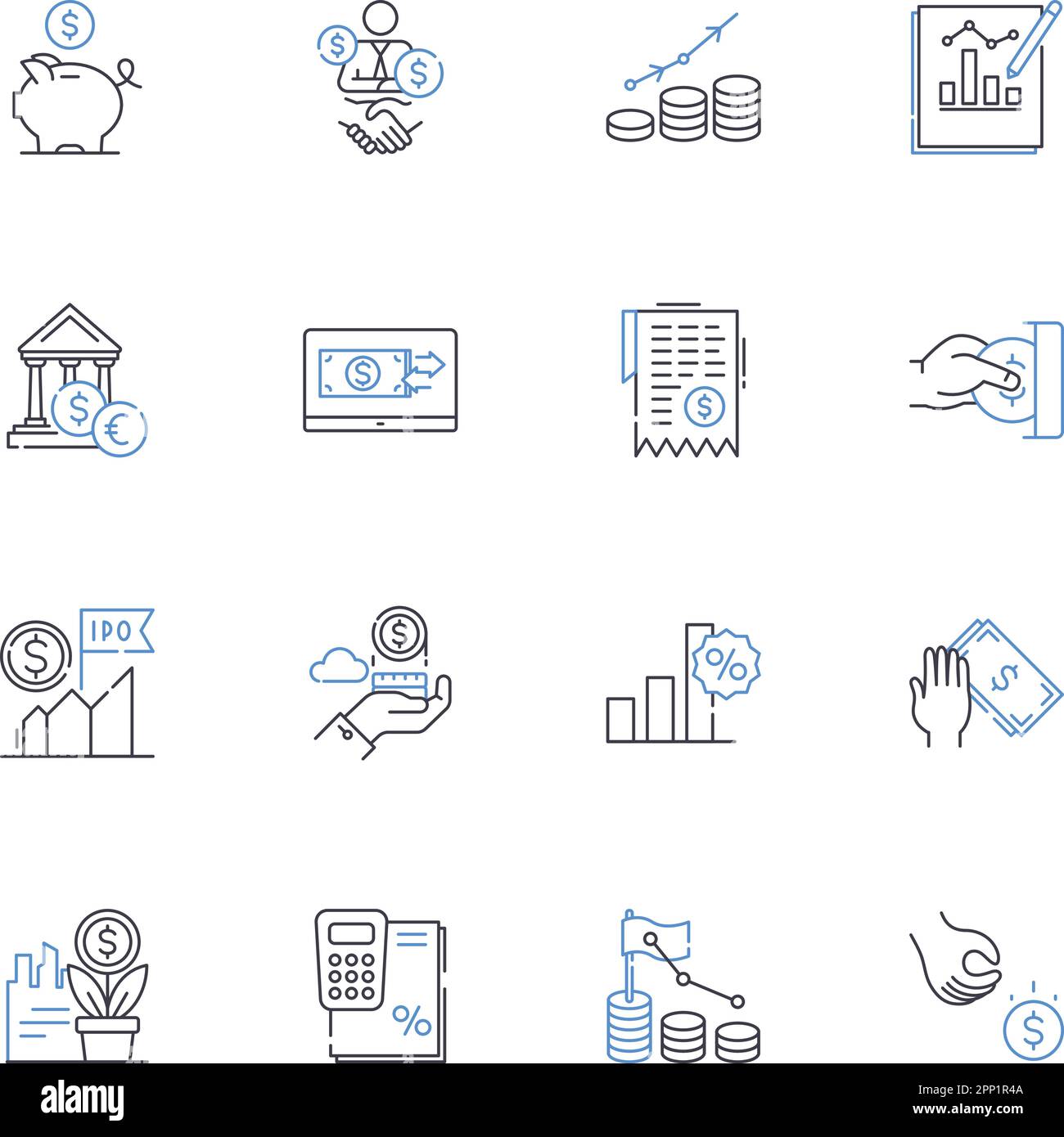 Investment Solution Provider line icons collection. Wealth, Portfolio ...