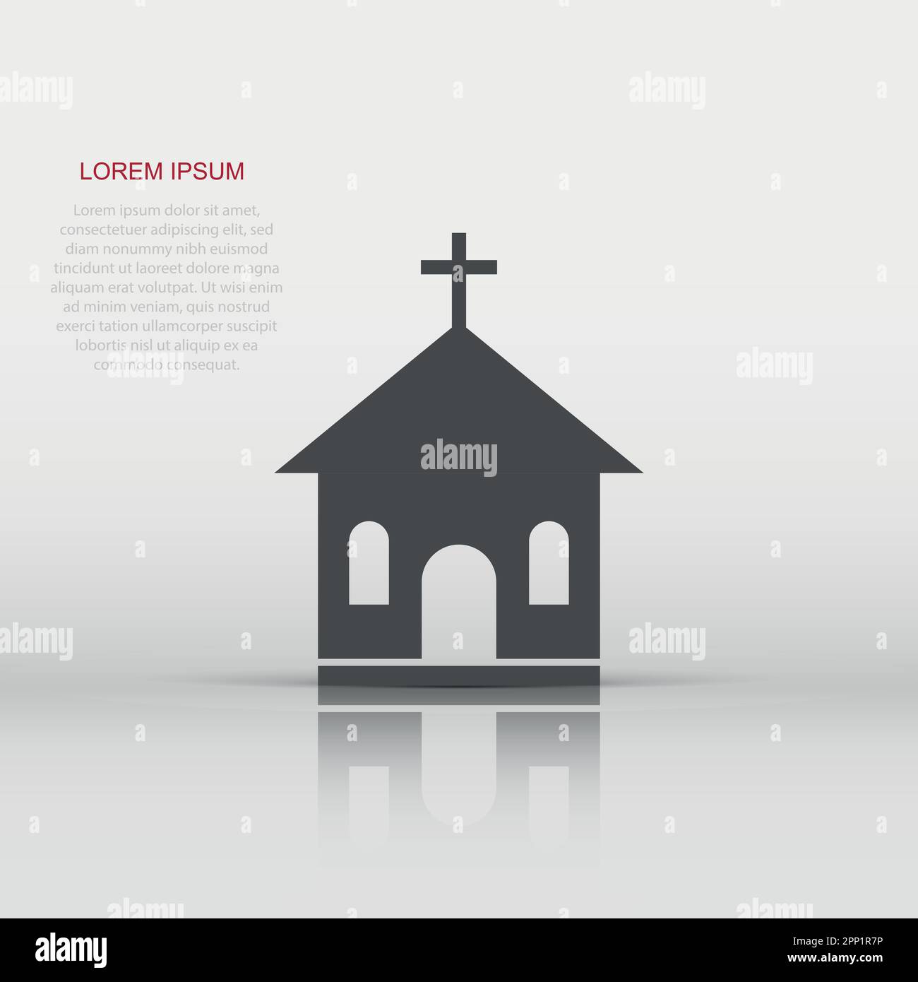 Vector church sanctuary icon in flat style. Chapel sign illustration ...