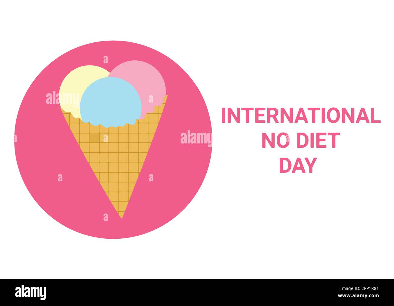 International No Diet Day. Design for greeting card, banner and poster ...