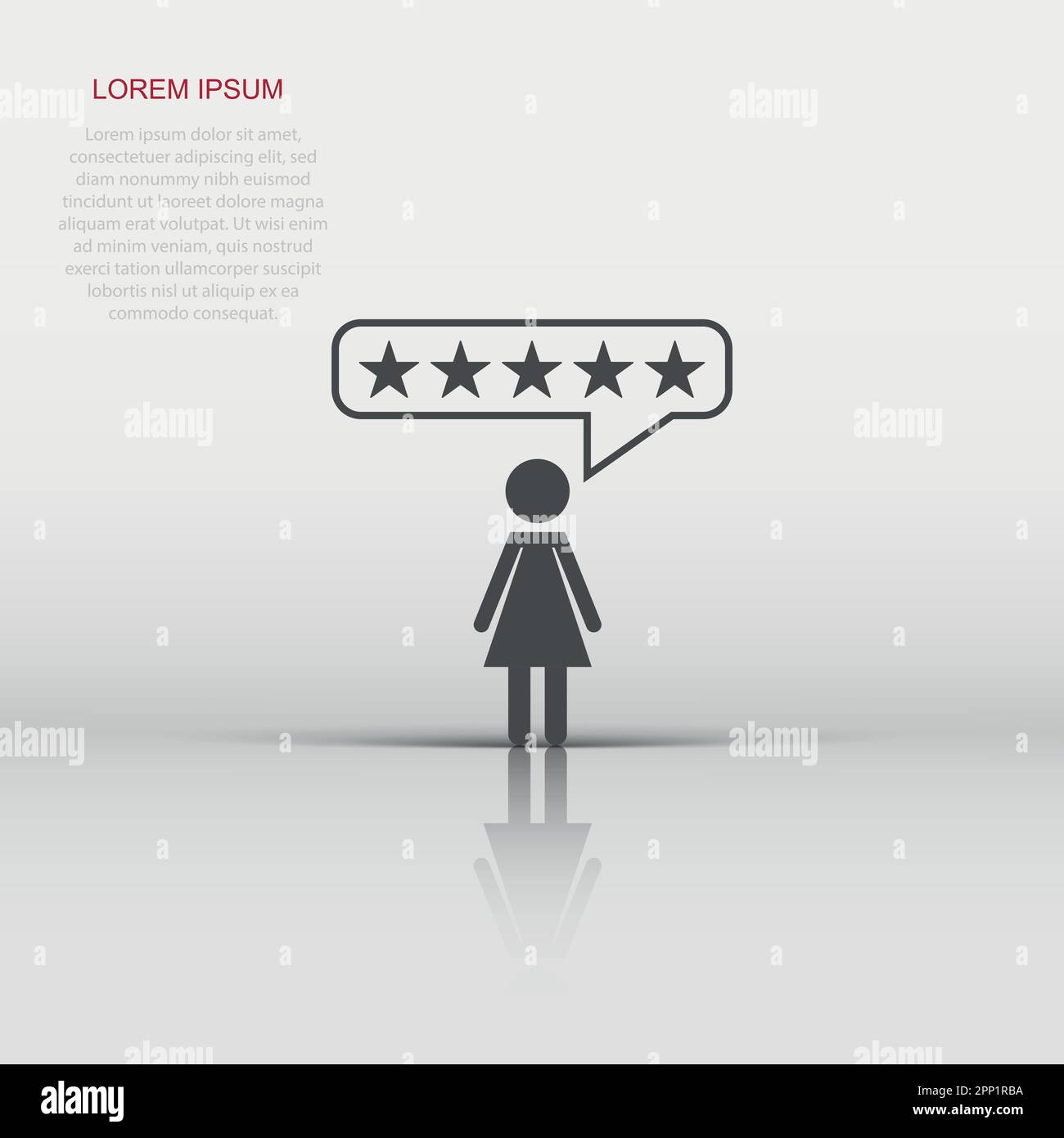 Vector customer reviews, user feedback icon in flat style. Rating sign ...