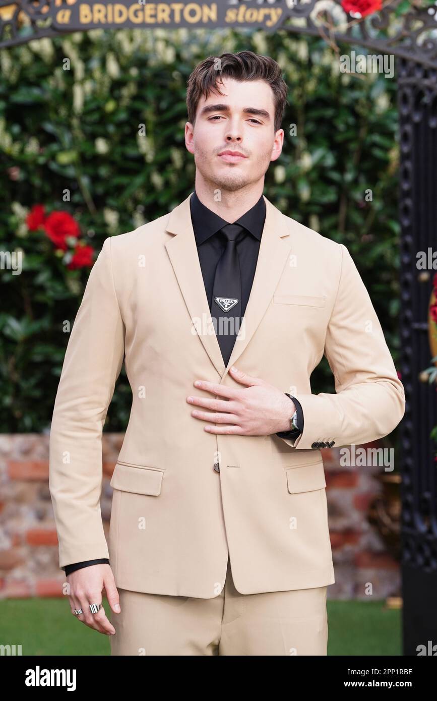 Corey Mylchreest attending a special screening for Queen Charlotte: A ...