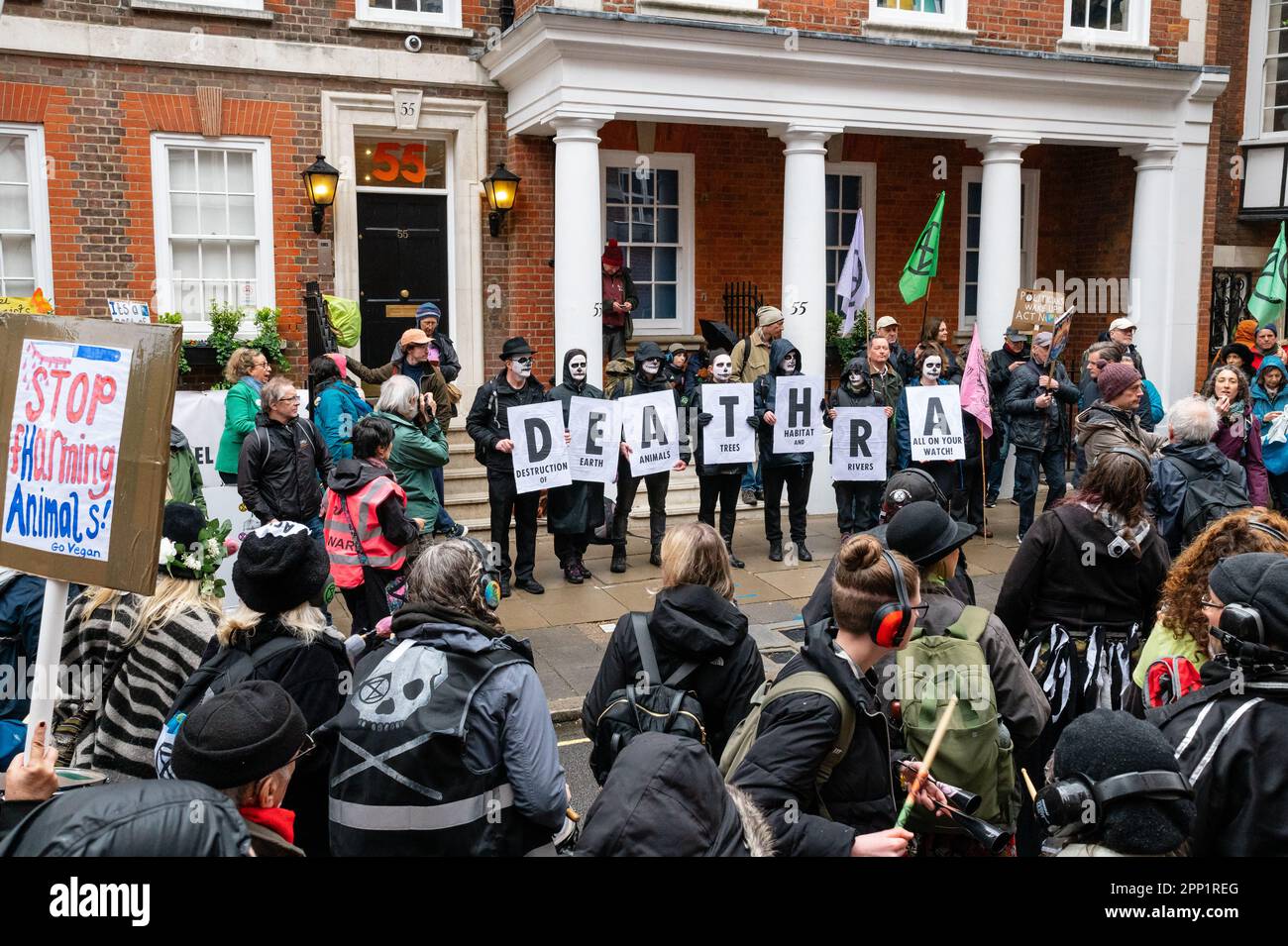 London, UK. 21 April 2023. Climate change activists Extinction ...