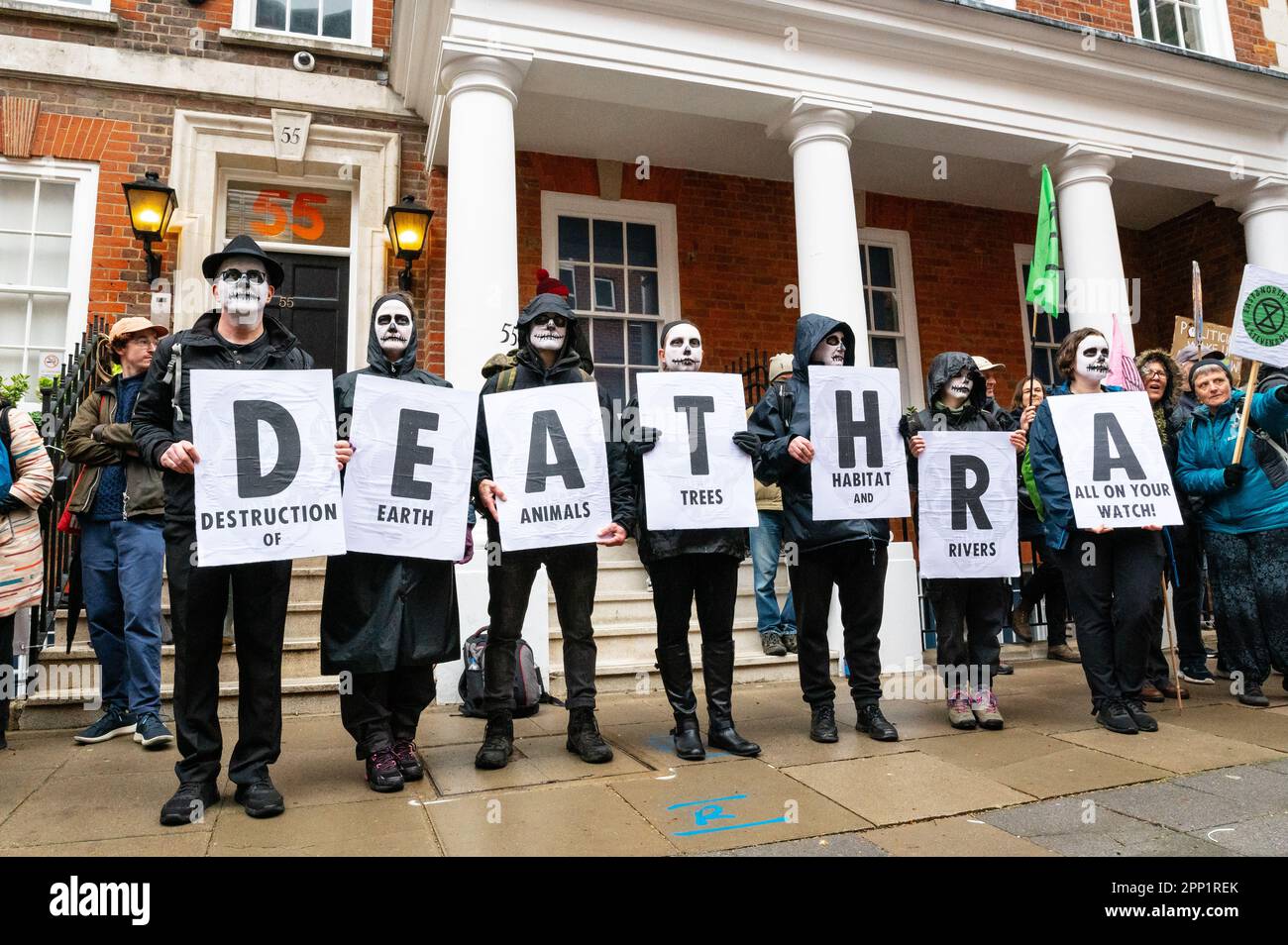 London, UK. 21 April 2023. Climate change activists Extinction ...