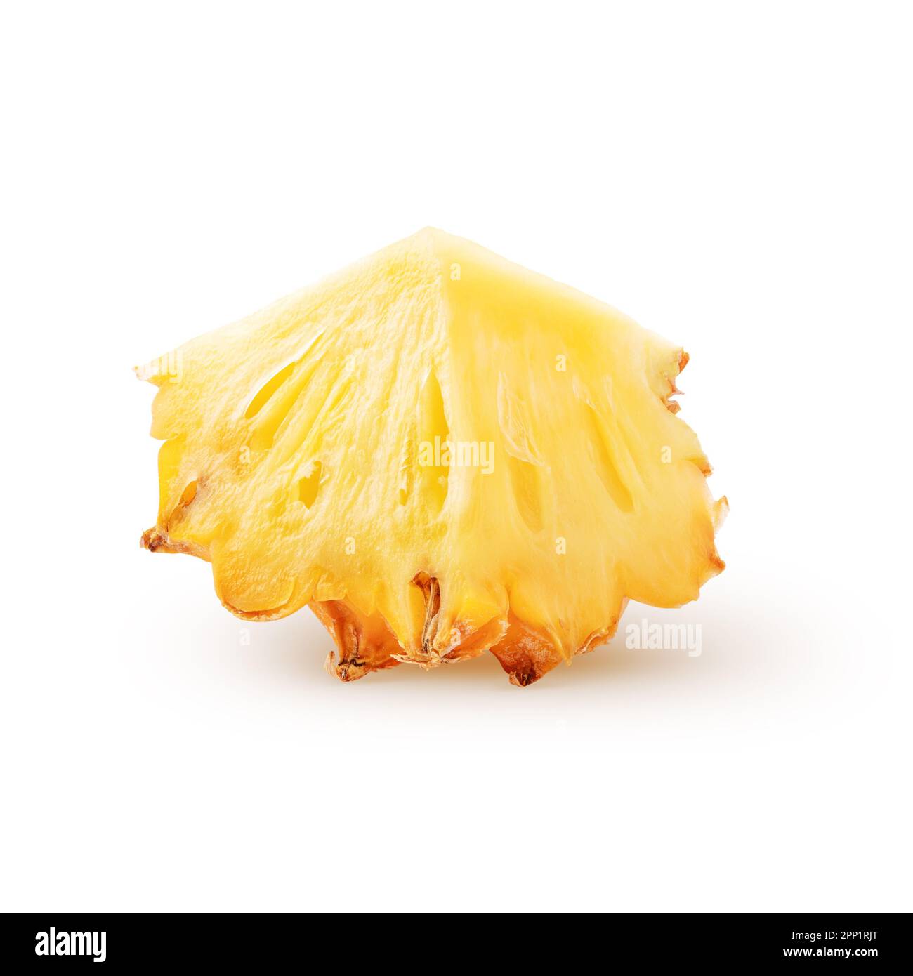 Isolated pineapple. Piece of sliced ananas fruit isolated on white ...