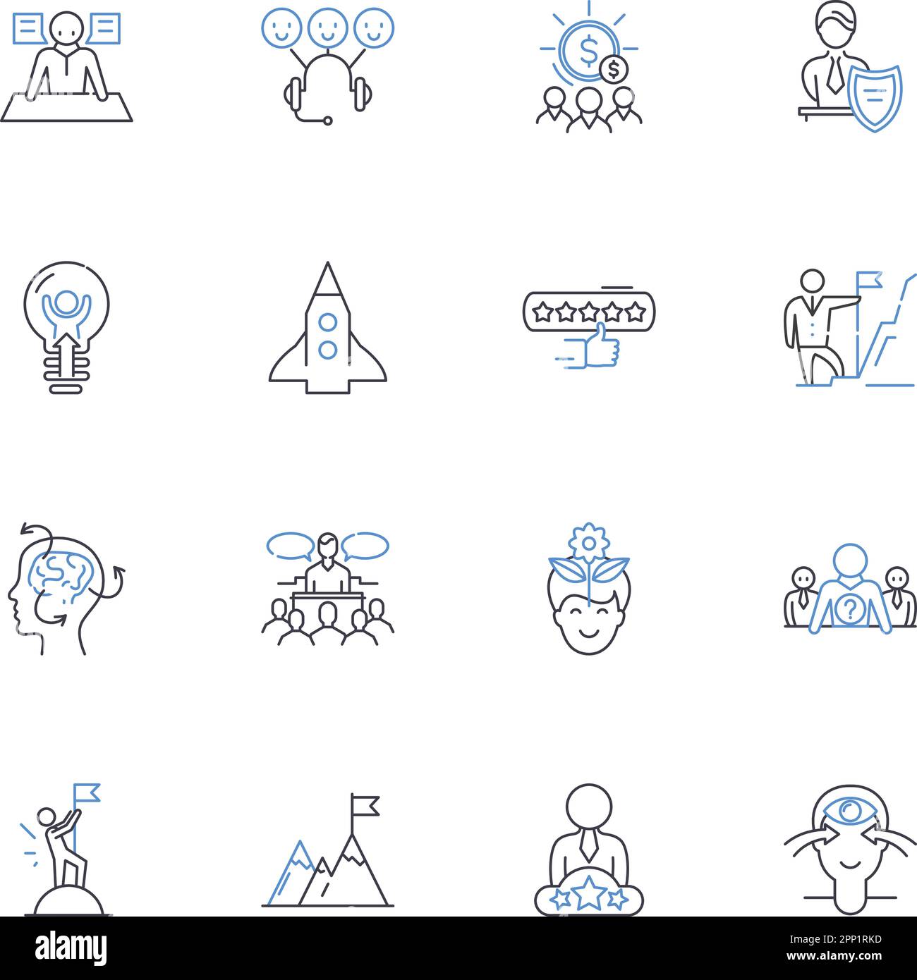 Influence line icons collection. Persuasion, Impact, Control, Authority ...