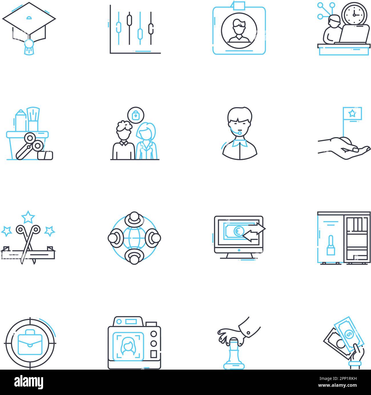 Commercial venture linear icons set. Business, Entrepreneurship ...