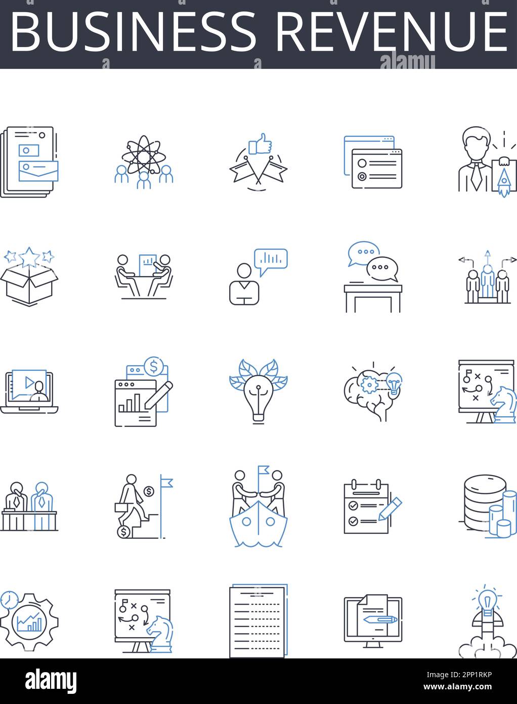 Business revenue line icons collection. Immersive, Interactive, Virtual ...