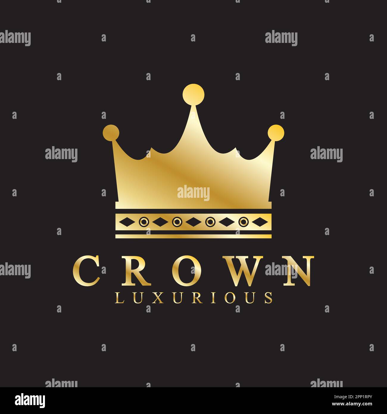 Gold crown icons. Queen king golden crowns luxury Logo Design Vector on ...