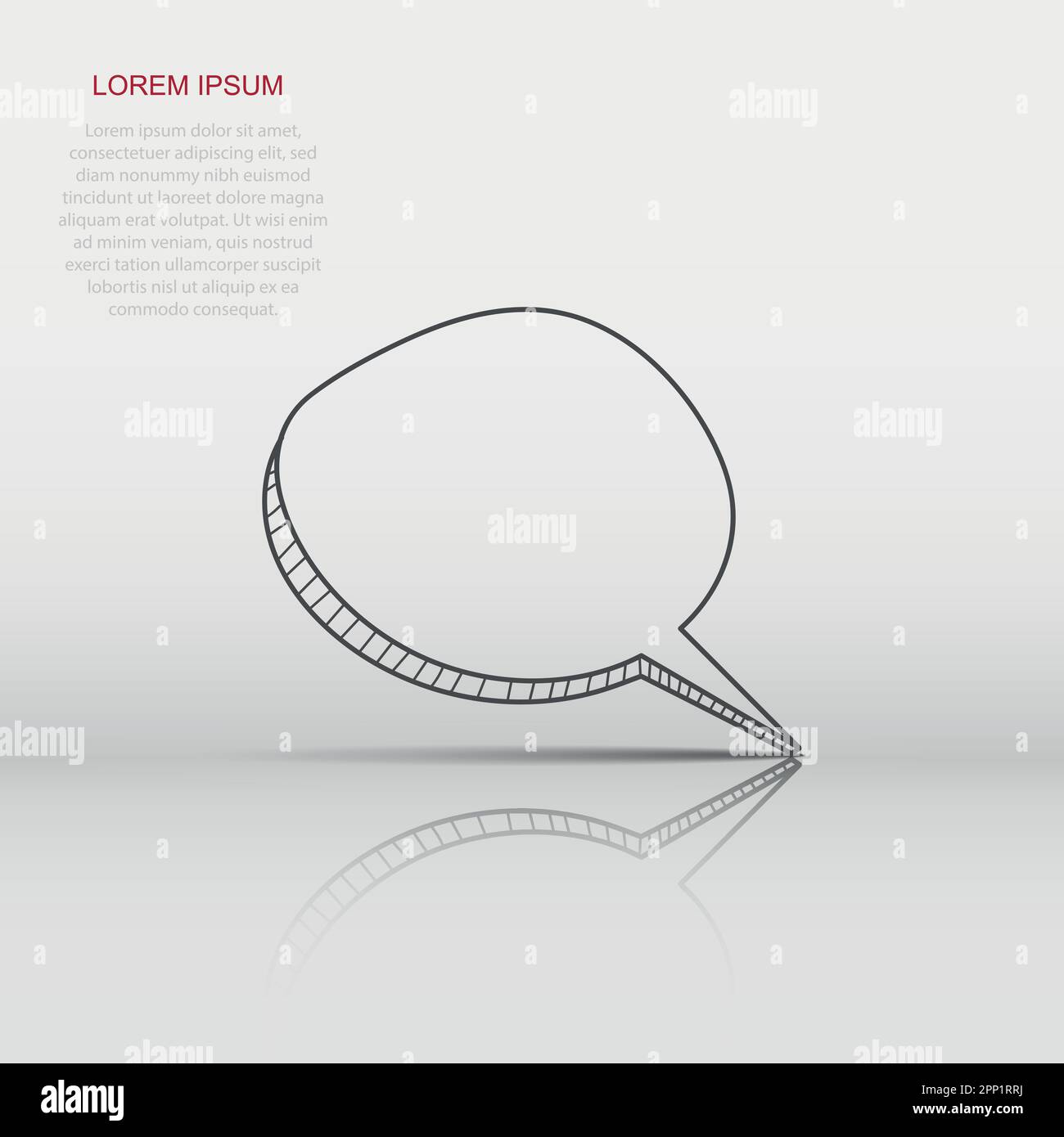 Vector speech bubble icon in flat style. Hand drawn speech bubble sign ...
