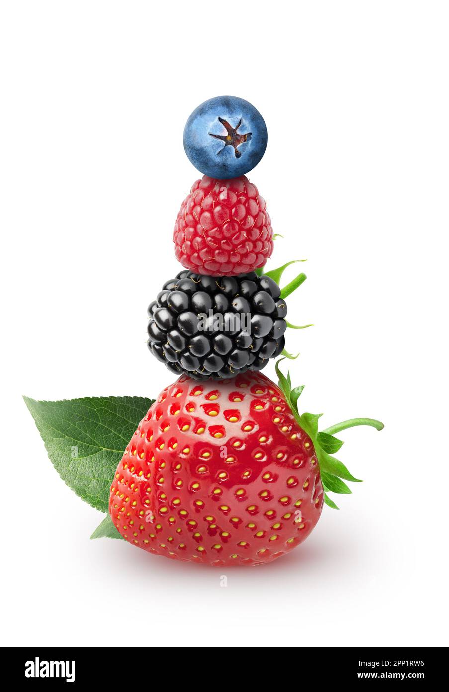 Isolated beries. Strawberry, blackberry, raspberry, blueberry fruits on ...