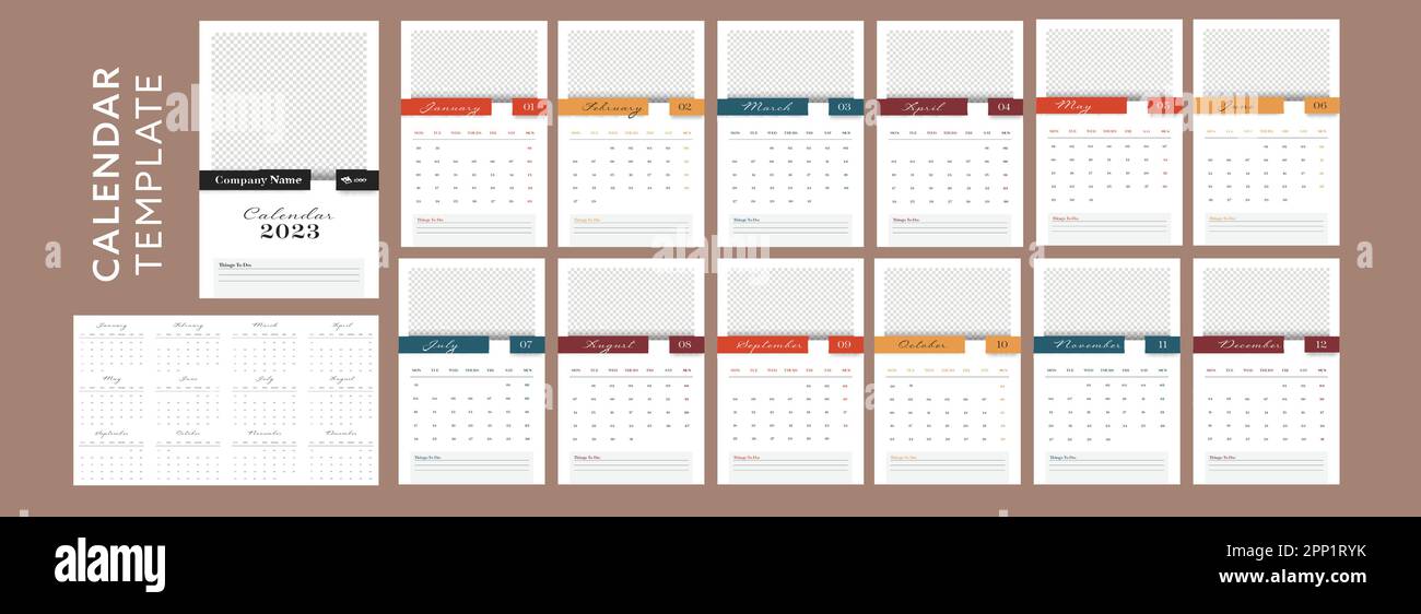 2023 Year, Annual Yearly Wall Calendar with Planner and Organiser in ...