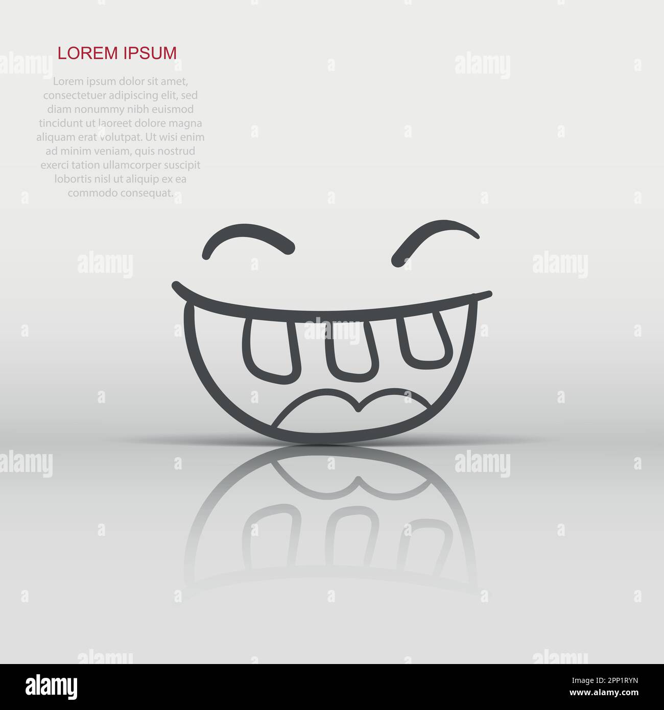 Simple smile with tongue vector icon. Hand drawn face doodle ...