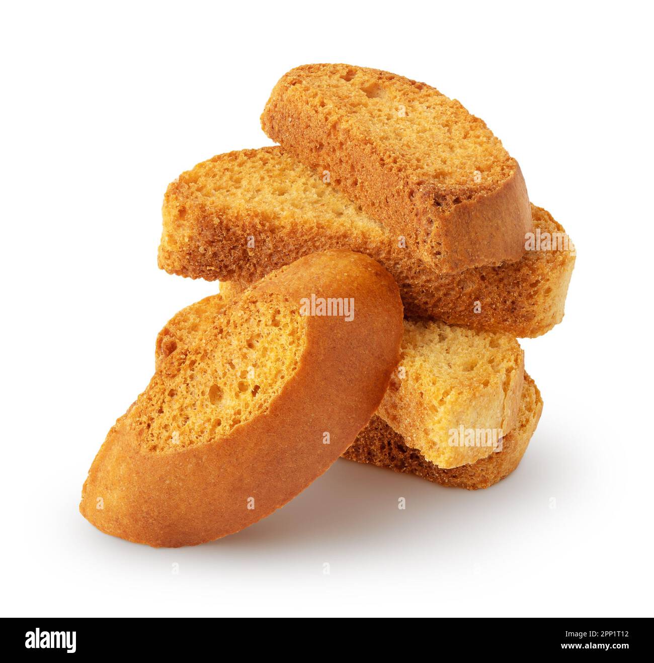 Bunch of crispy rusk, cake rusk, rava rusk isolated on white background ...