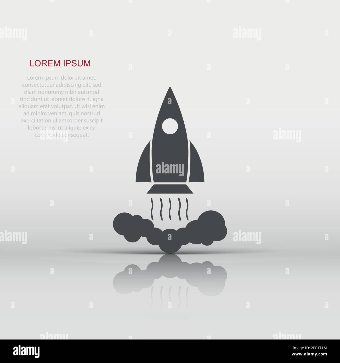Vector rocket icon in flat style. Startup launch sign illustration ...
