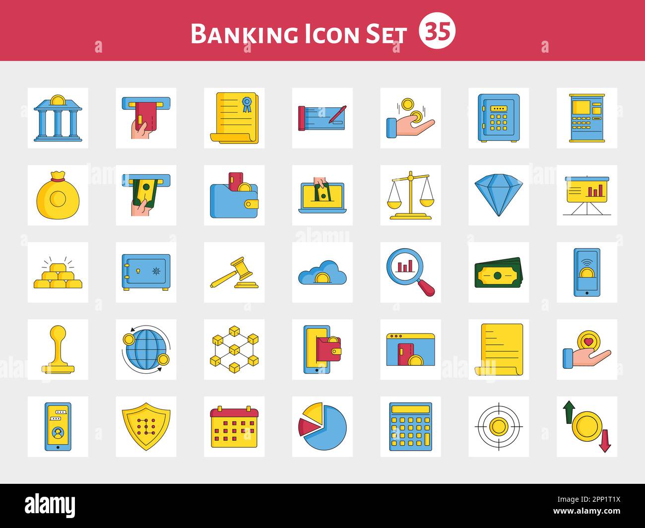 Flat Style Banking Icon Or Symbol On Square Background Stock Vector ...