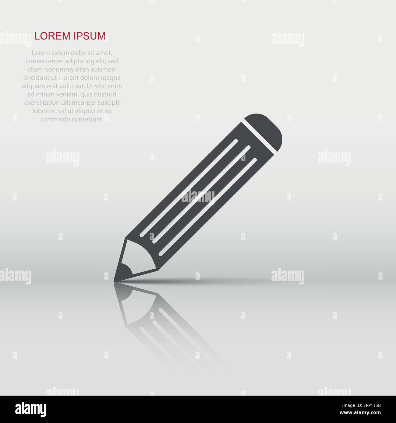 Vector pencil icon in flat style. Pen sign illustration pictogram ...