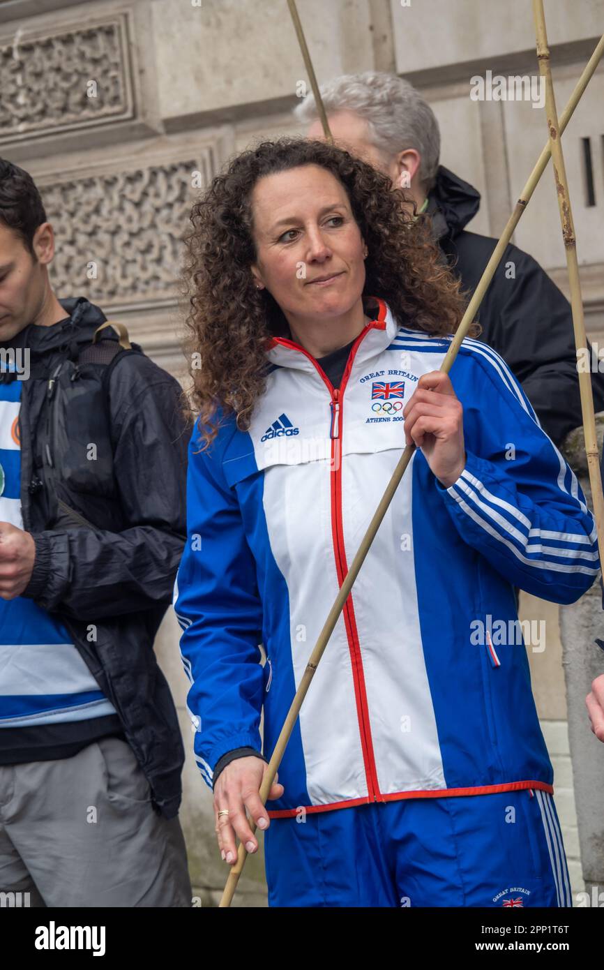 London, UK. 21 Apr 2023. Olympic team member at DCMS. The first day of ...