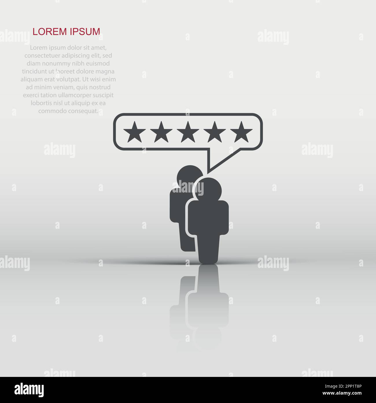 Vector customer reviews, user feedback icon in flat style. Rating sign ...