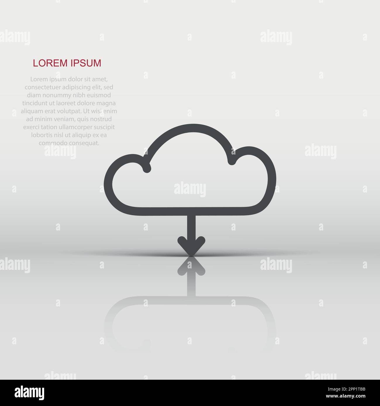 Vector cloud icon in flat style. Cloud sign illustration pictogram ...