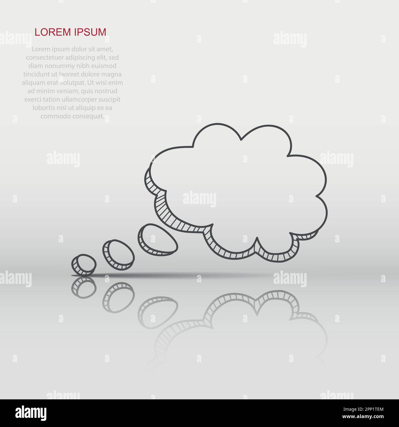 Vector speech bubble icon in flat style. Hand drawn speech bubble sign ...