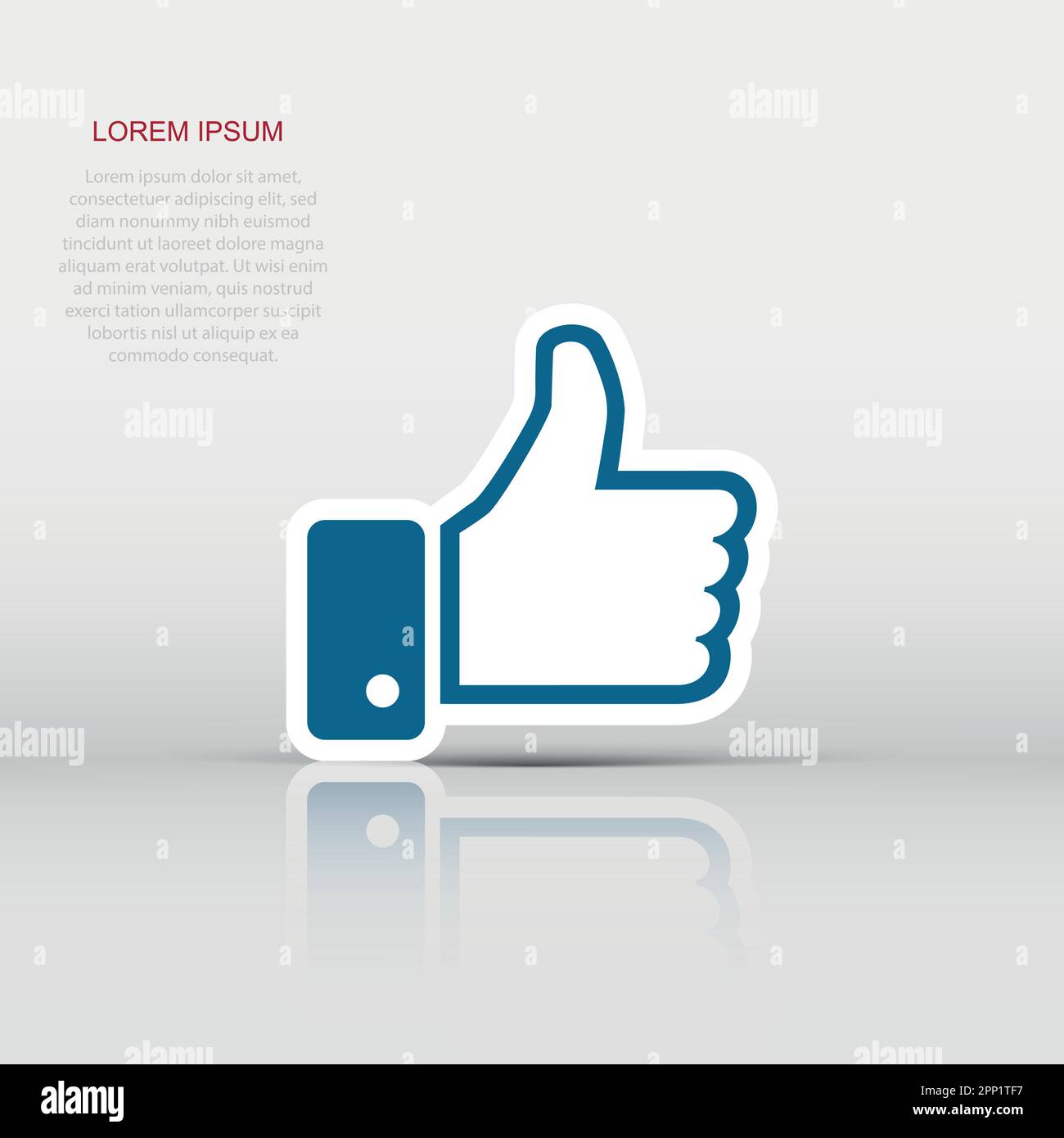 Vector like icon in flat style. Thumb up sign illustration pictogram ...