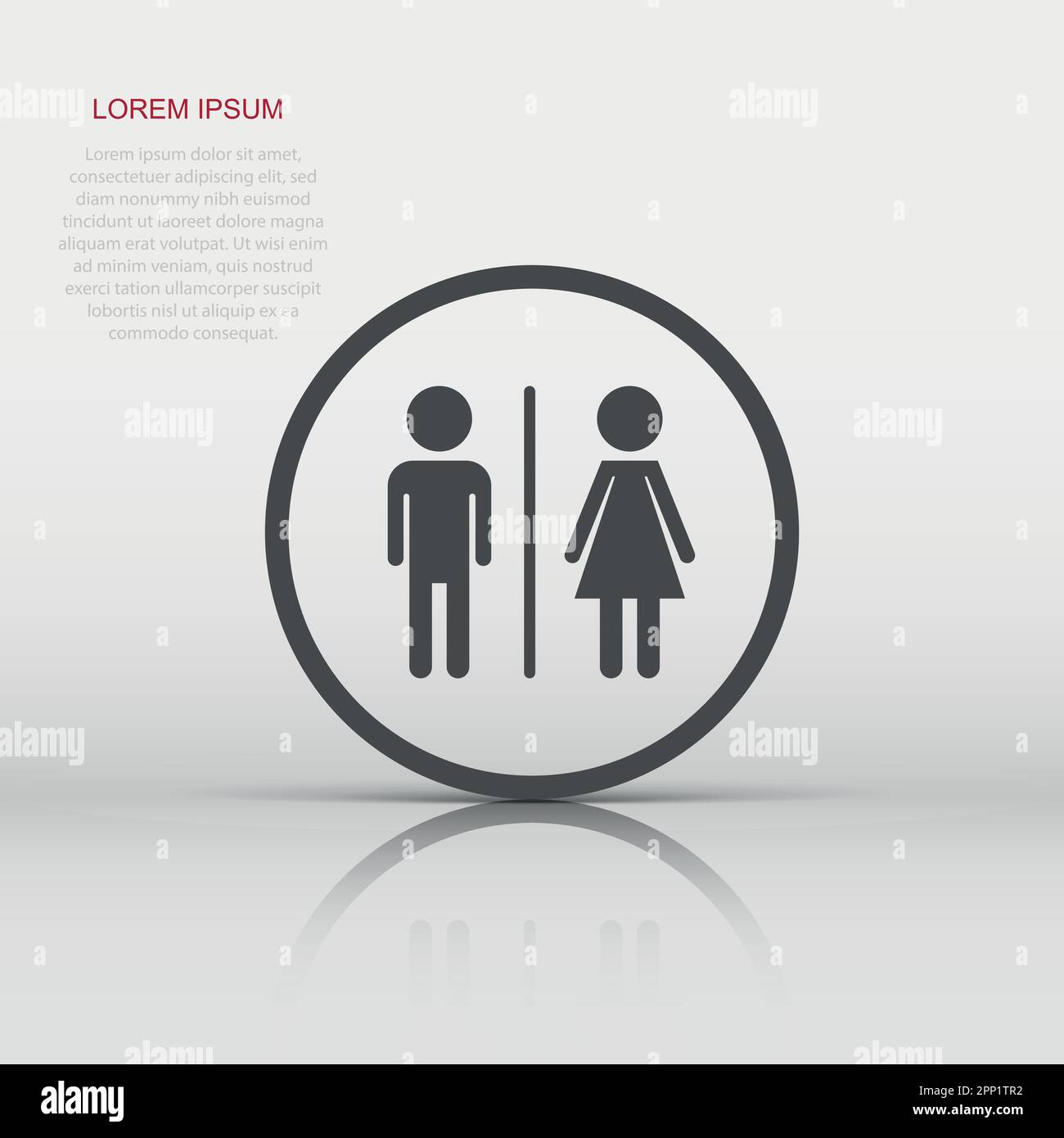 Vector WC, toilet icon in flat style. Men and women restroom sign ...