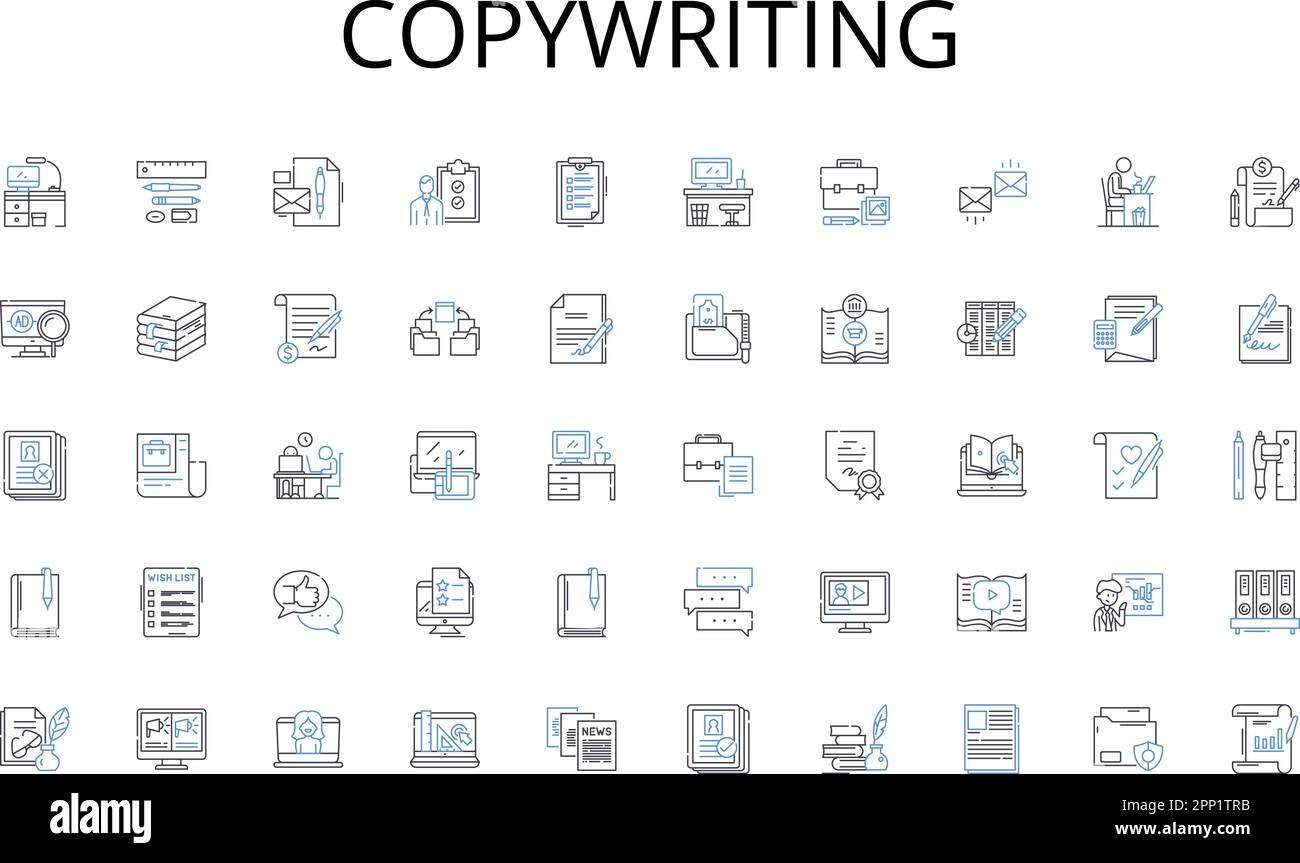 Copywriting line icons collection. Growth, Innovation, Success ...
