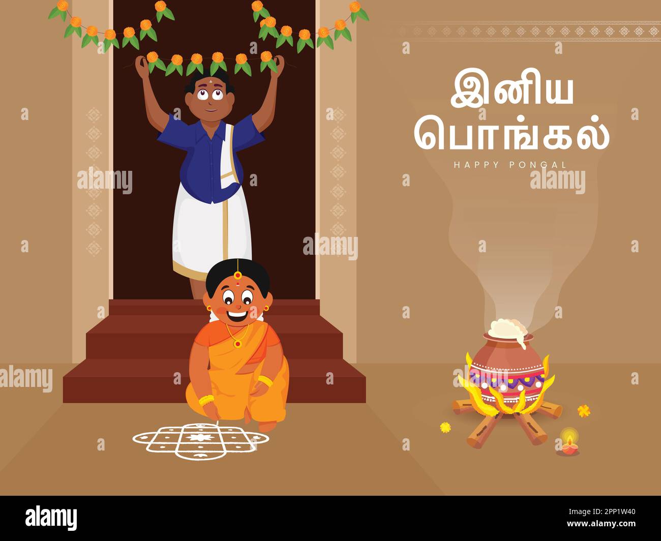 Thai couple cooking Stock Vector Images - Alamy