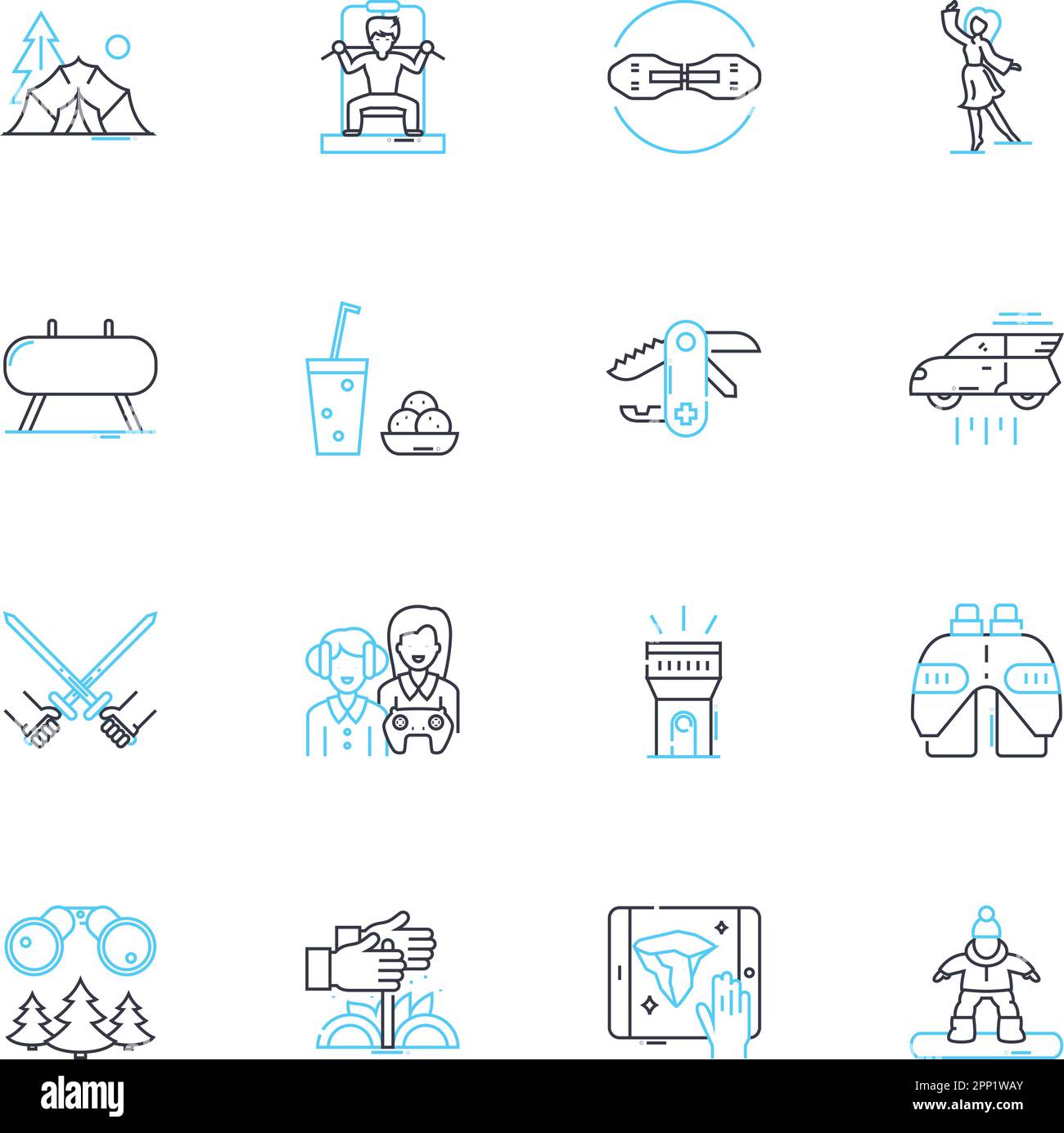 Joyful revelry linear icons set. Celebration, Cheerful, Dance, Festive ...