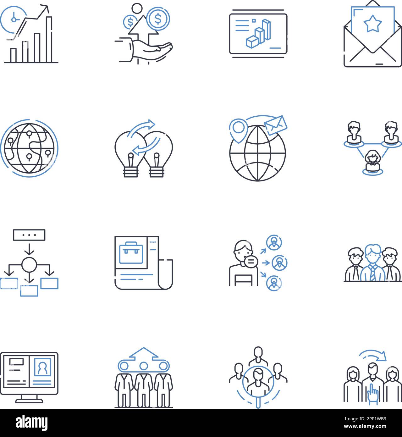 Startup collaboration line icons collection. Synergy, Collaboration ...