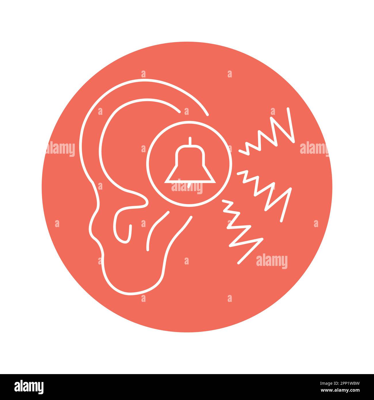 Tinnitus color line icon. Human diseases. Pictogram for web page ...