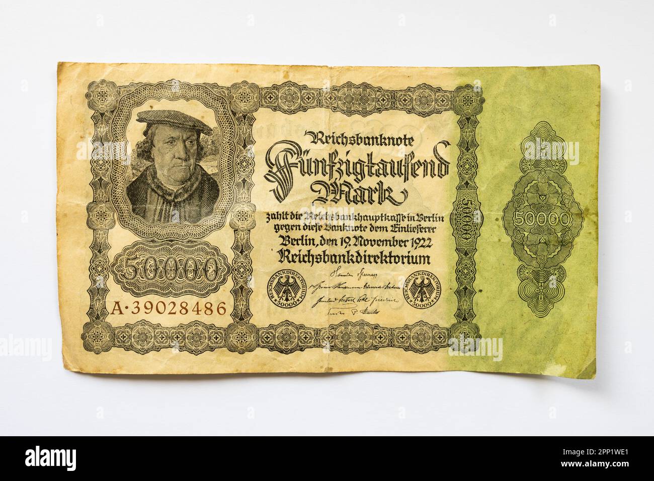 Fünfzigtausend Mark (fifty thousand Mark) banknote from the ...