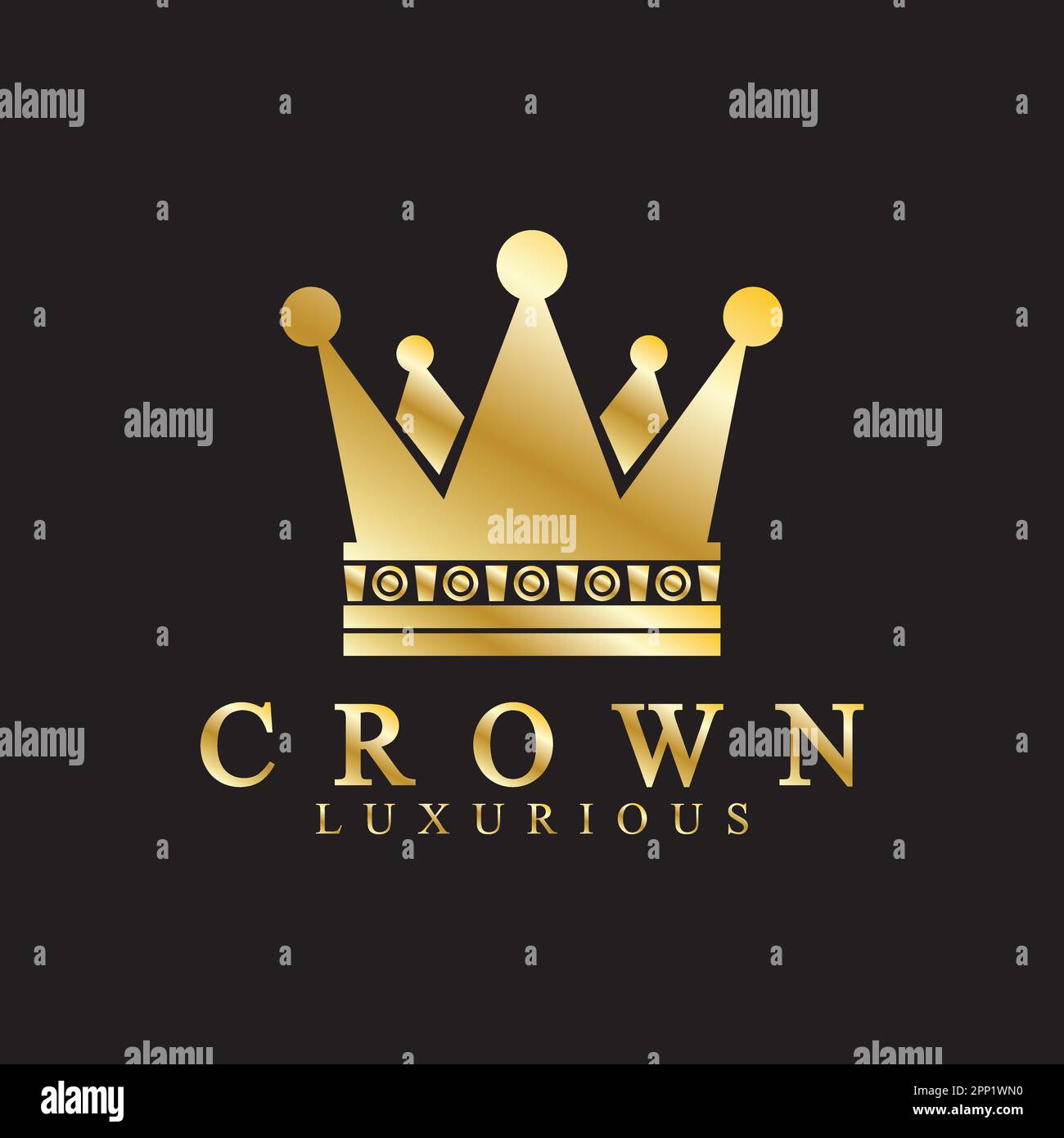 Gold Crown Icons Queen King Golden Crowns Luxury Logo Design Vector On