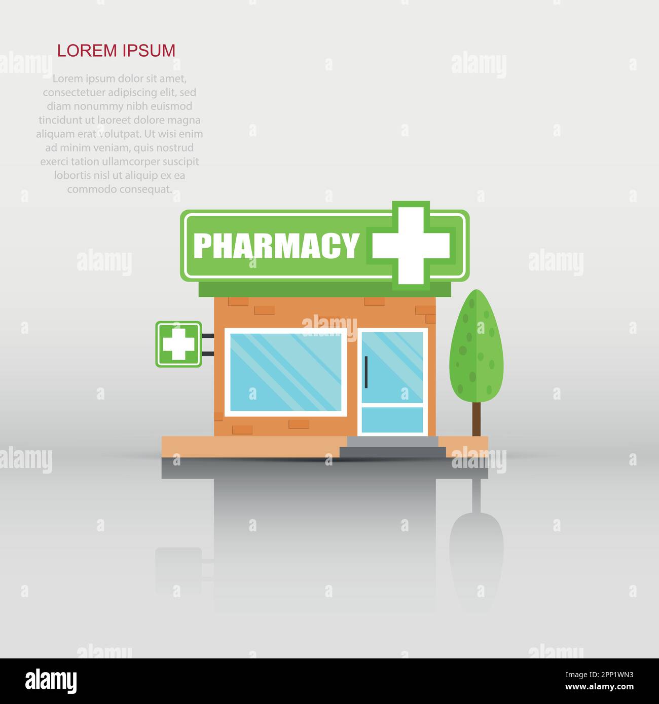 Pharmacy drugstore shop. Store pharmacy vector illustration on white ...