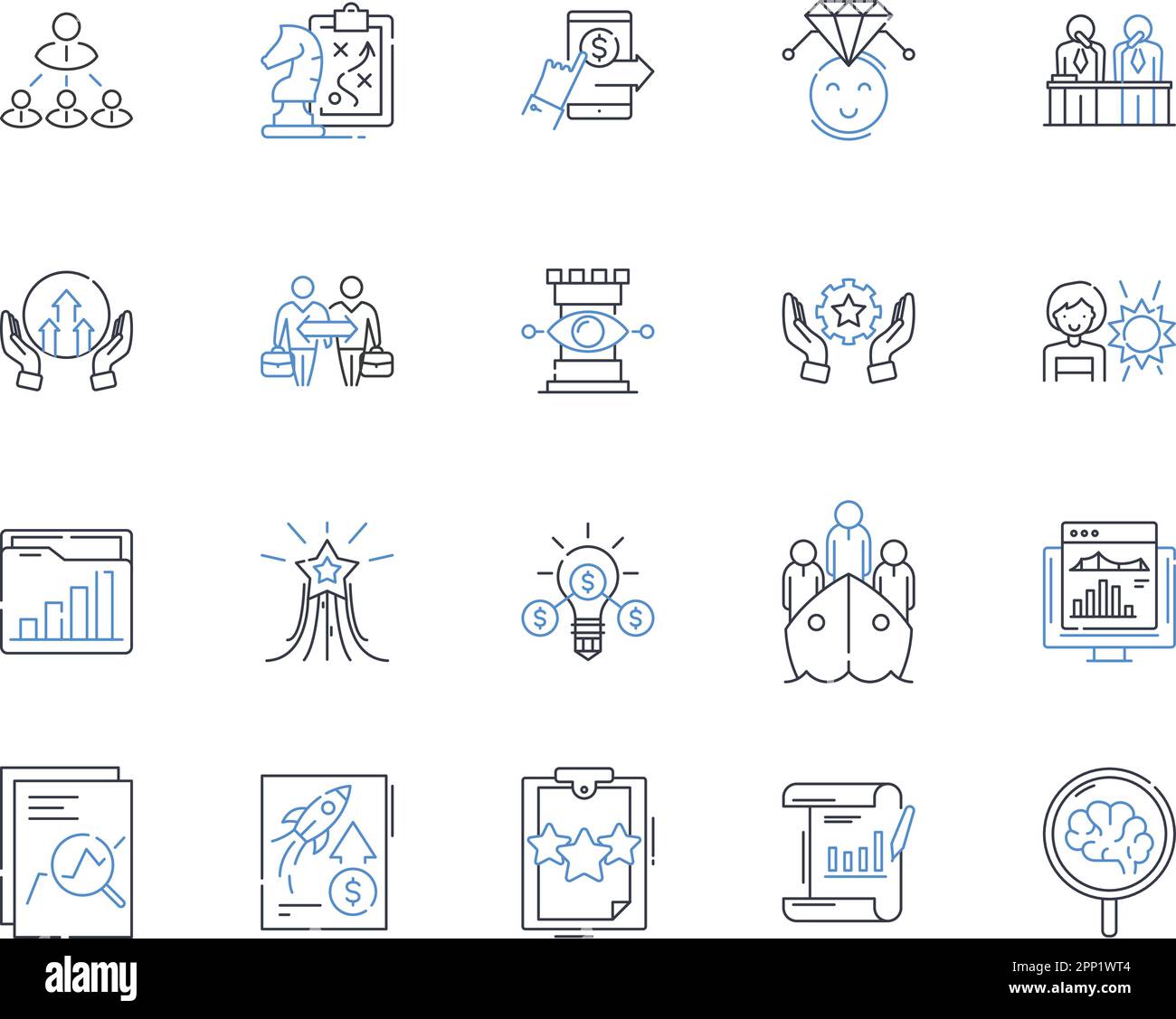 Collaboration and teamwork line icons collection. Synergy, Coherence ...