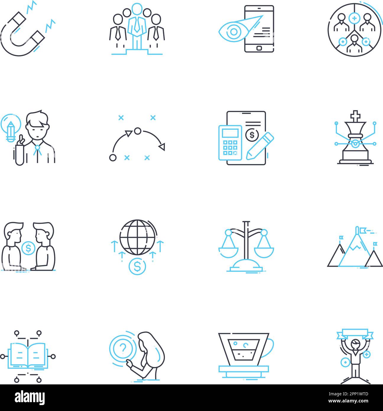 Innovative venture linear icons set. Disruptive, Game-changing, Piering ...
