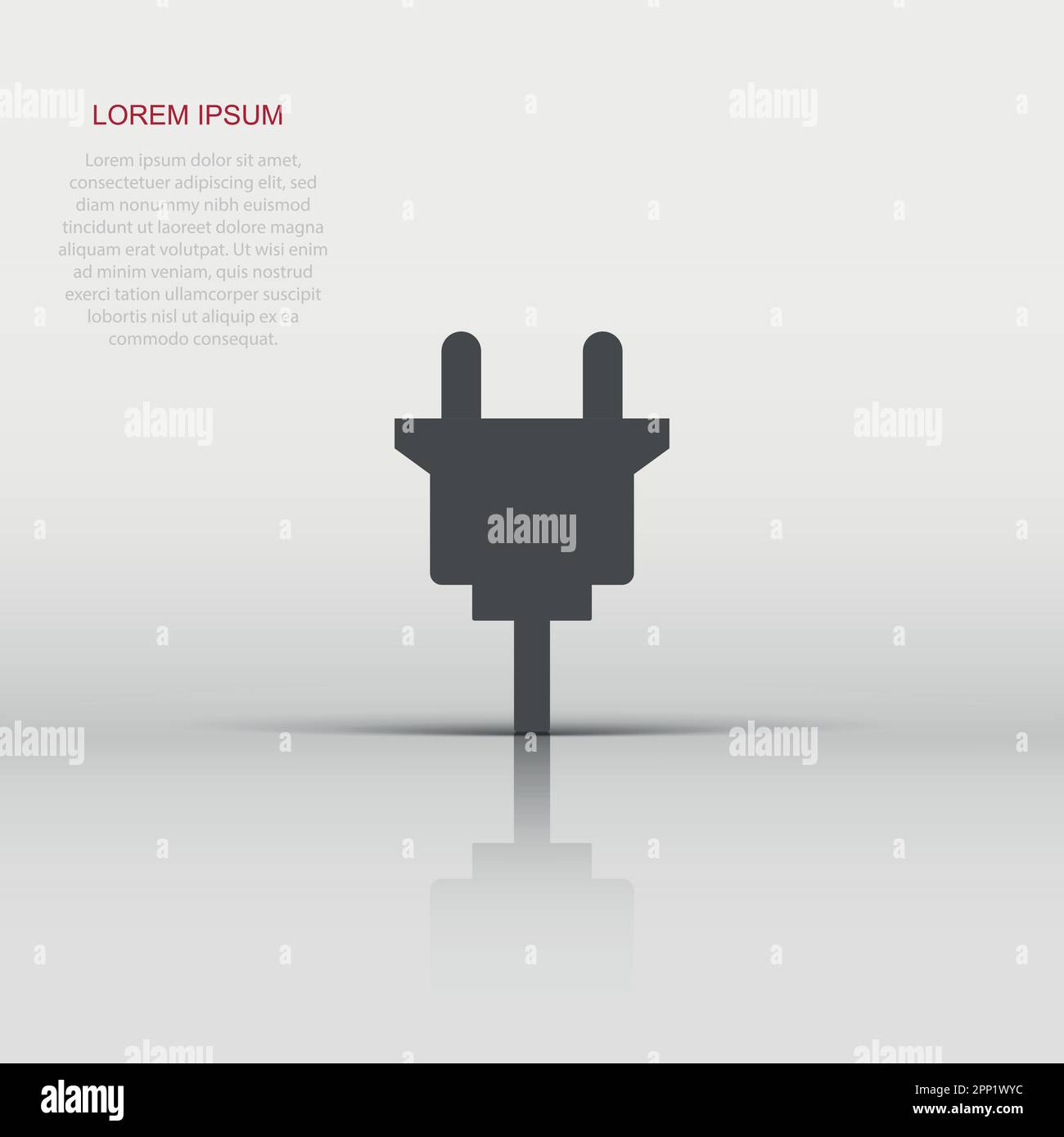 Vector electric plug sign icon in flat style. Power plug sign ...