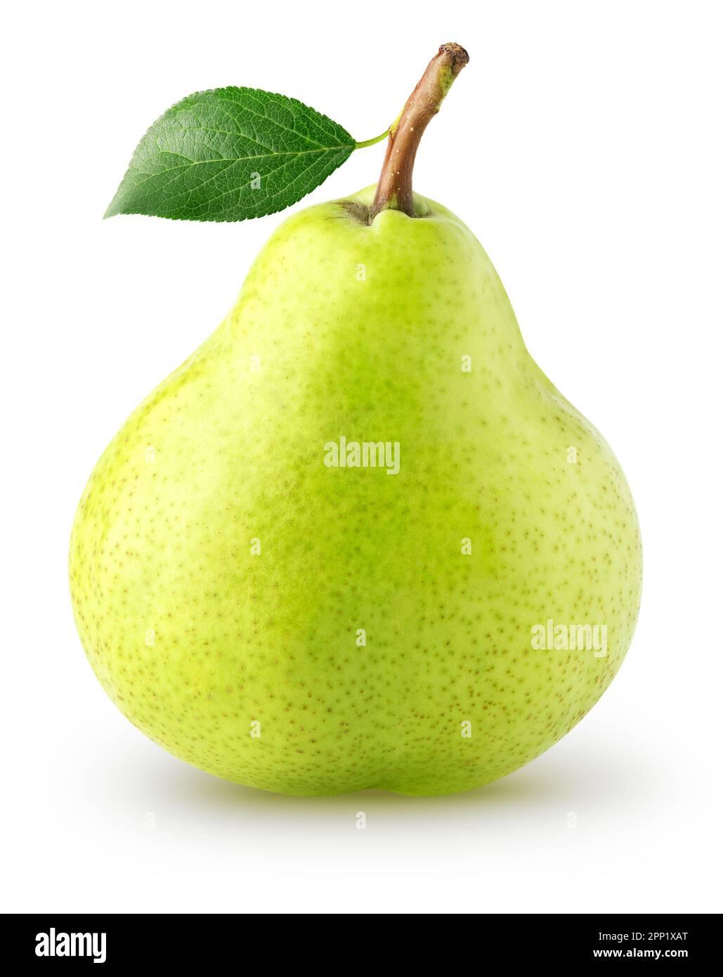 Isolated pear fruit. Whole pear with leaf with clipping path Stock ...