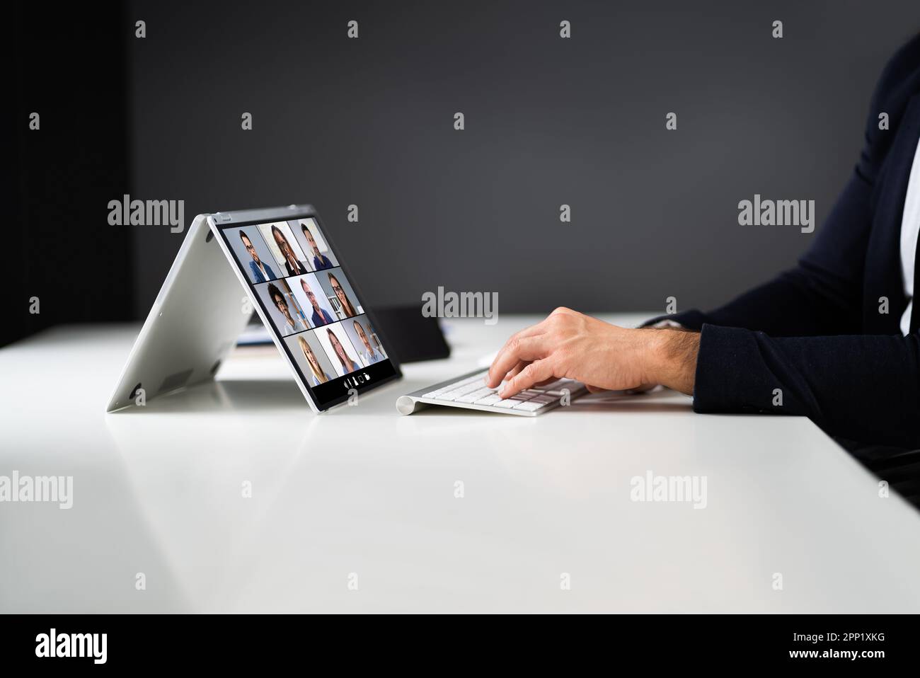 Online Video Conference Interview Meeting. Conferencing Webinar Stock ...