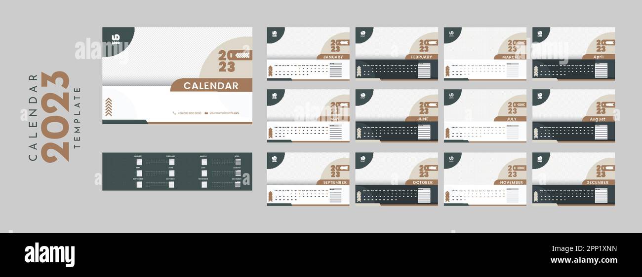 2023 Year, Annual Yearly Desk Calendar with Planner and Organiser in ...