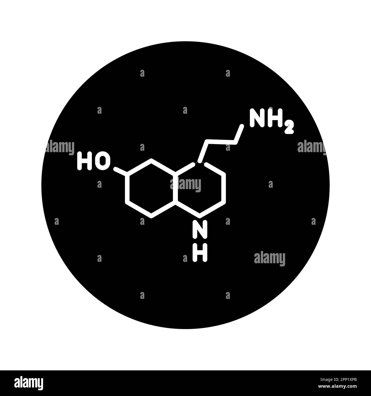 Serotonin formule color line icon. Pictogram for web page, mobile app ...