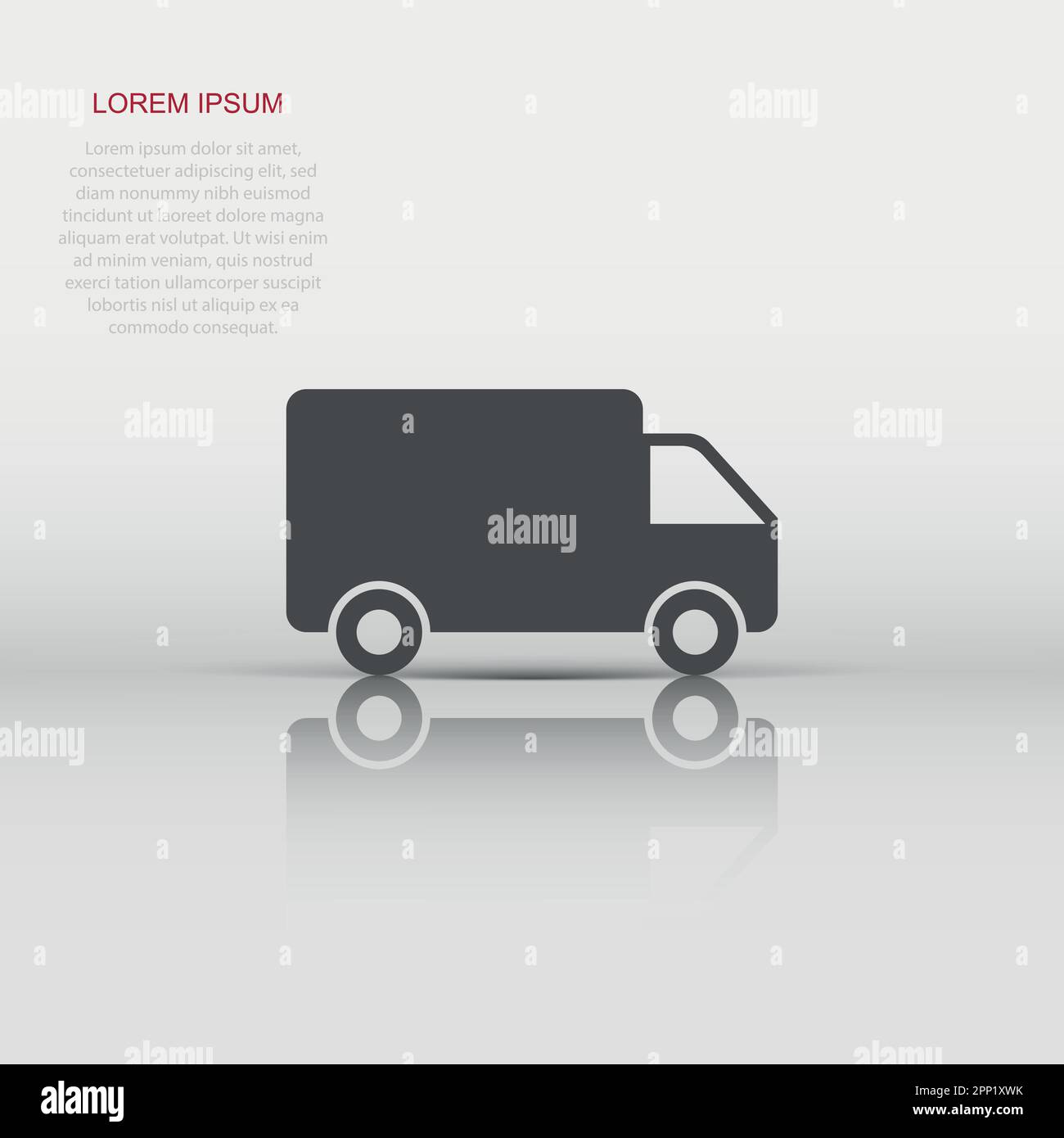 Vector truck, car icon in flat style. Fast delivery service shipping ...