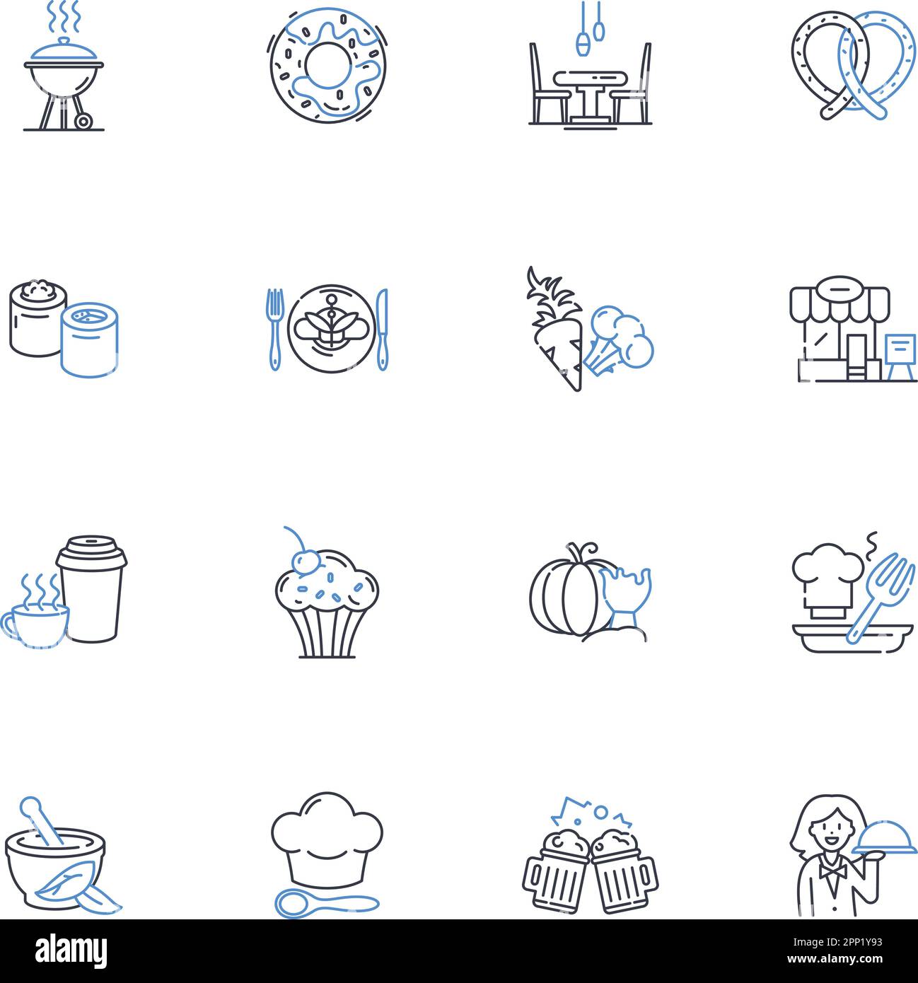 Rich cookery line icons collection. Gourmet, Decadent, Lavish ...
