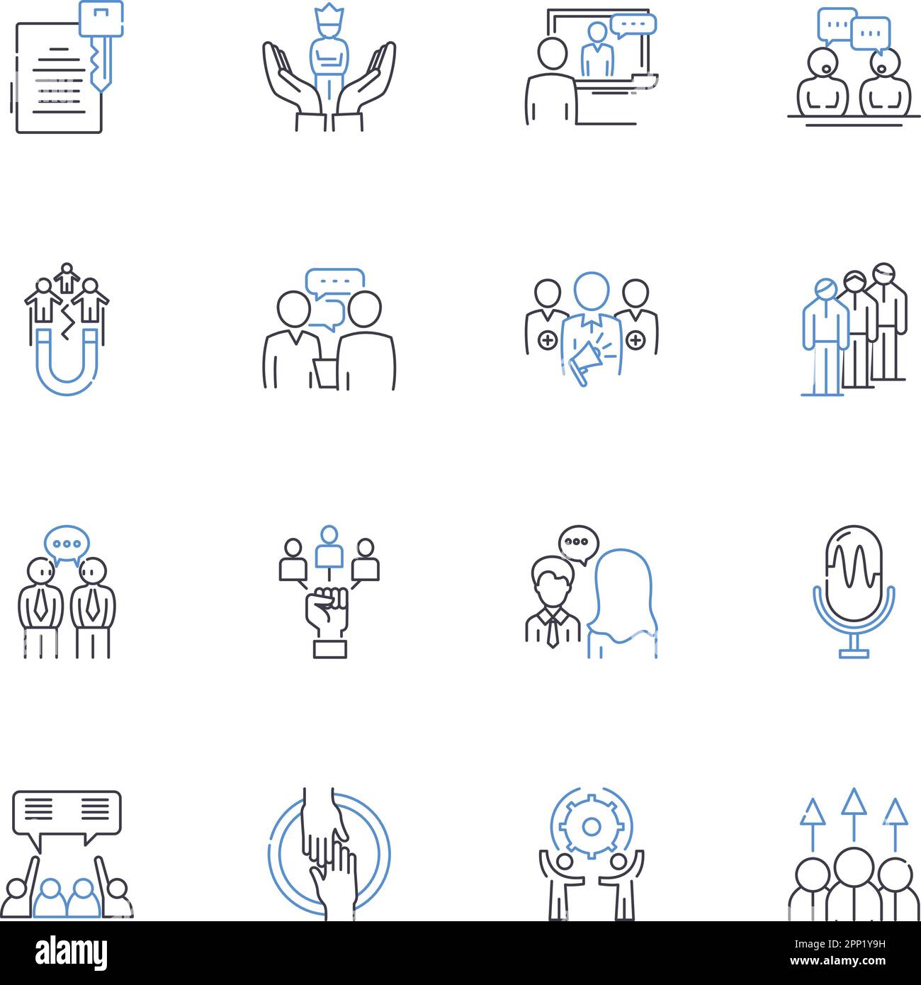 Personnel hiring line icons collection. Recruitment, Interview ...