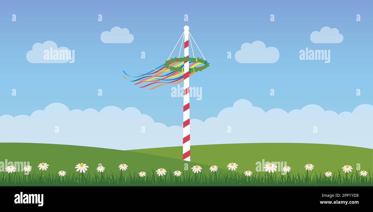 Maypole illustration Stock Vector Images - Alamy