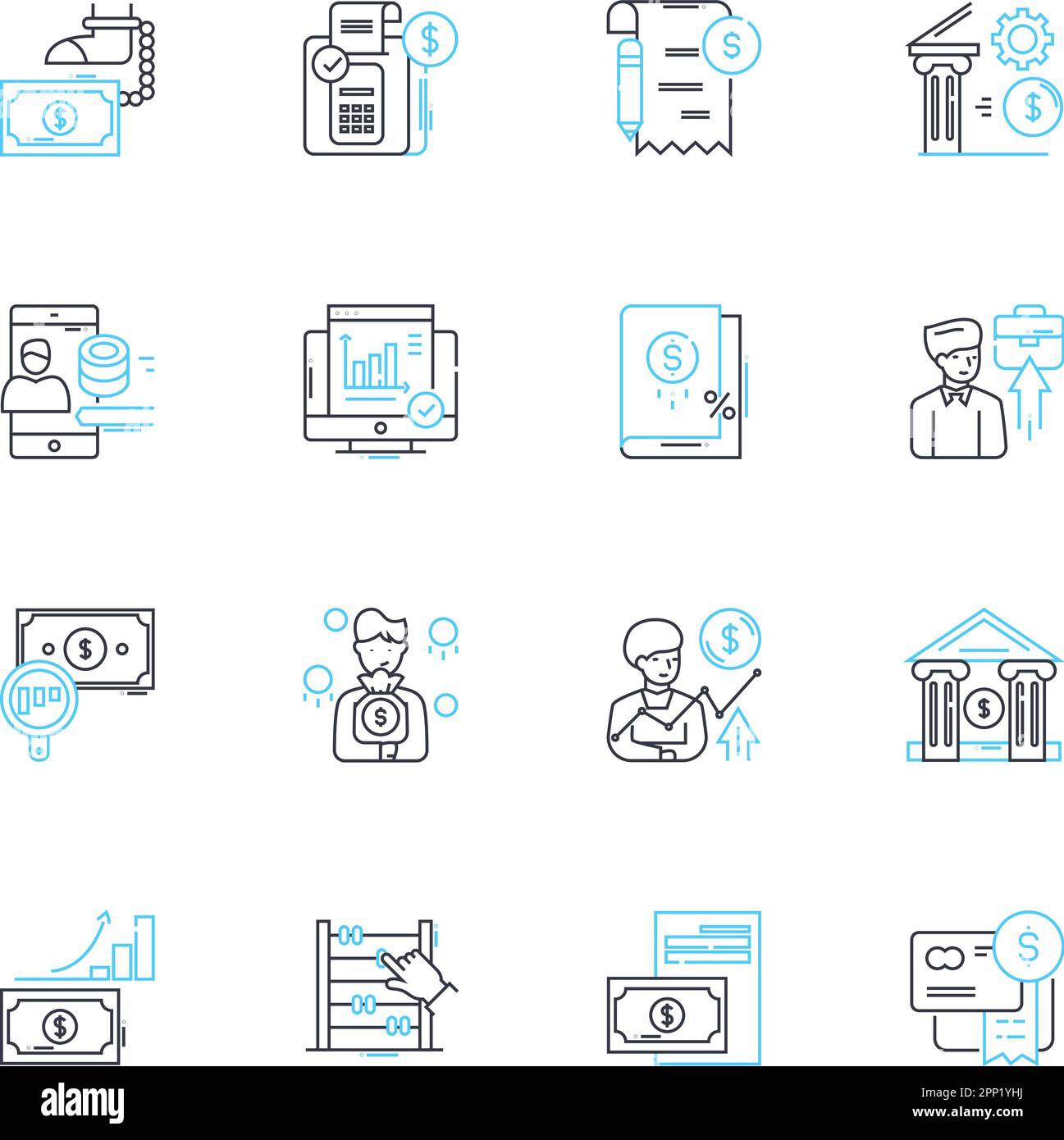 My management plan linear icons set. Strategy, Goals, Vision ...