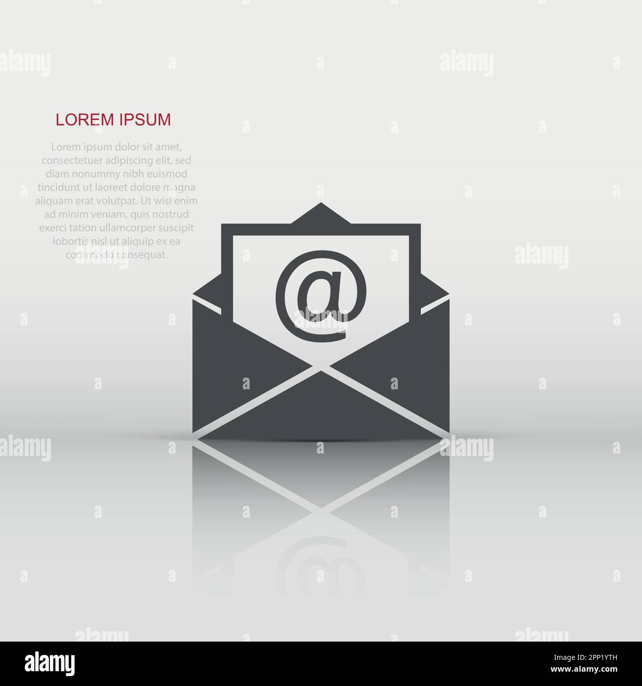 Vector mail envelope icon in flat style. Email sign illustration ...